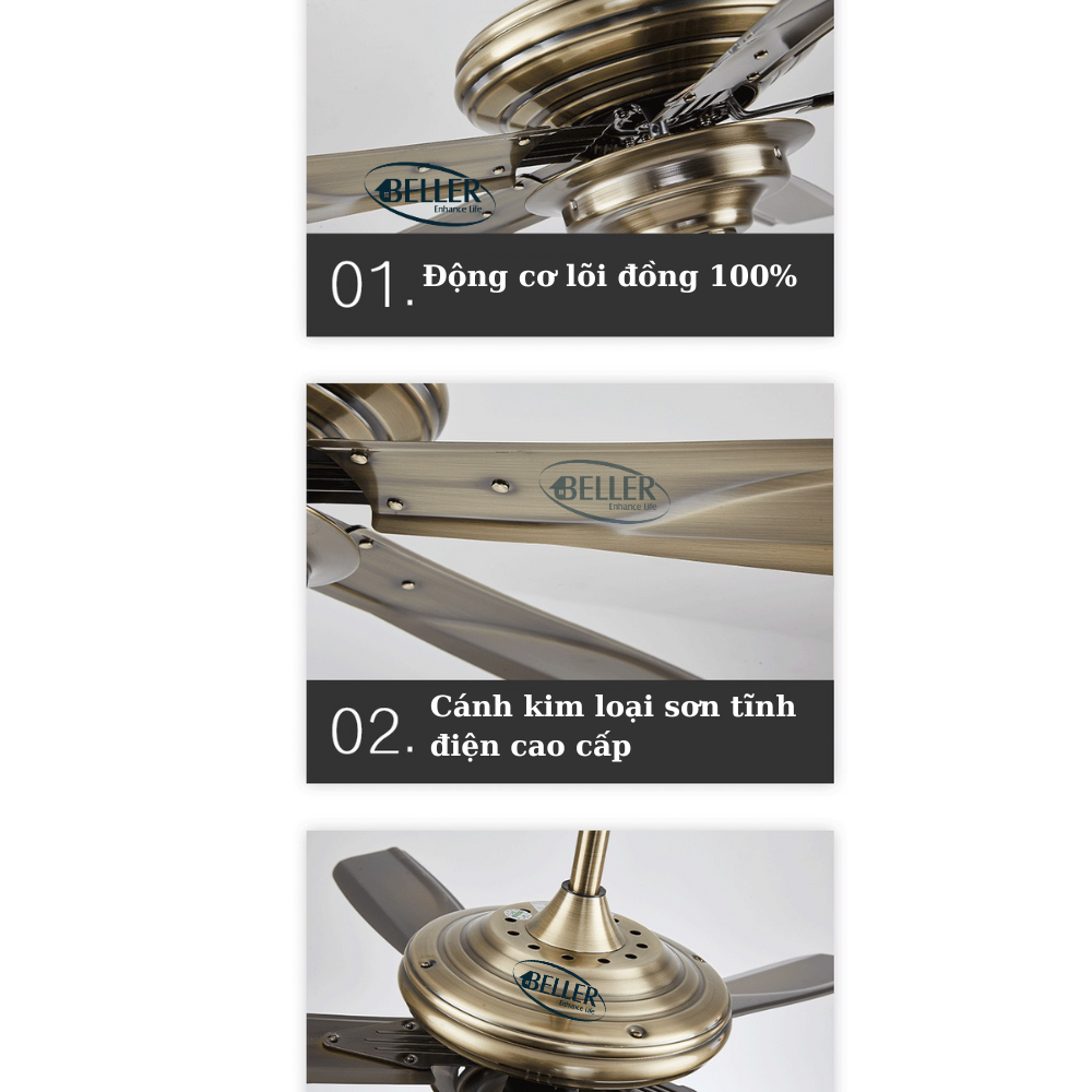 Quạt trần 52BL – 552X – Beller.VN – Enhance Life