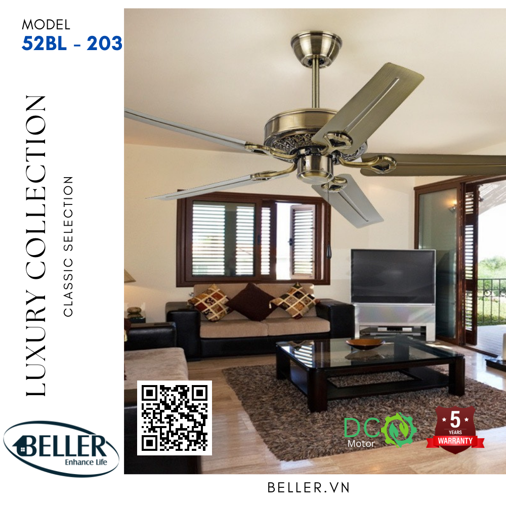 Quạt trần 52BL – 203 – Beller.VN – Enhance Life